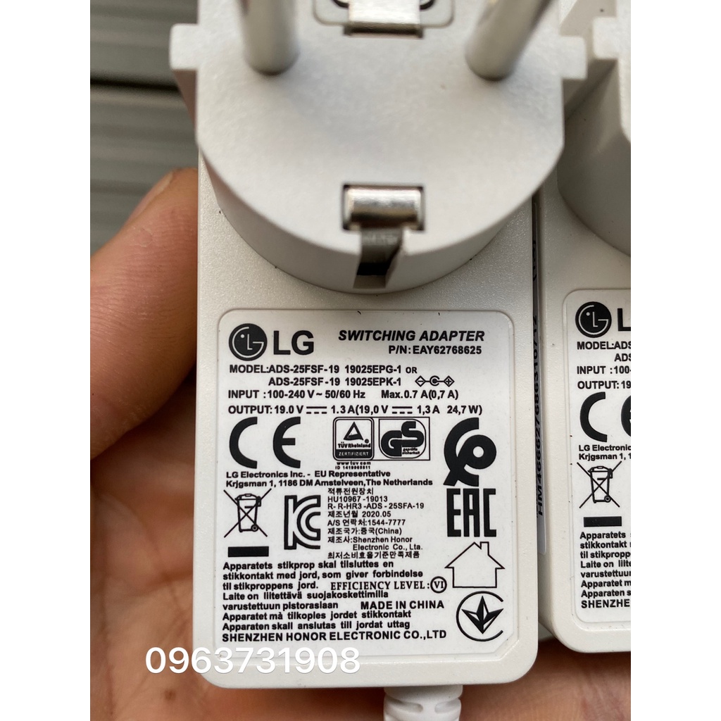 Dây nguồn màn hình LG 19V-1.3A nguyên bản Lg phân phối | Shopee Việt Nam