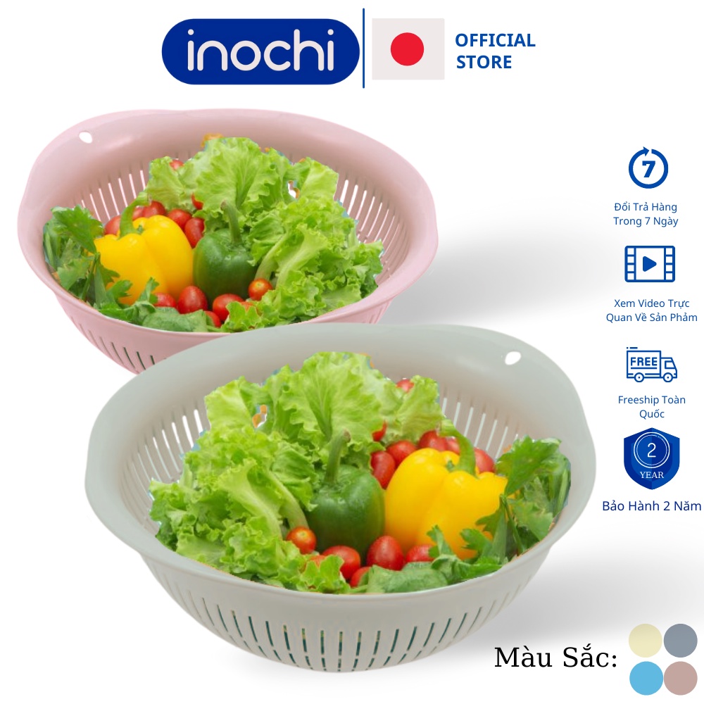 Bộ thau rổ nhựa cao cấp 23cm 30cm 35cm rửa rau củ quả đựng đồ sang ...