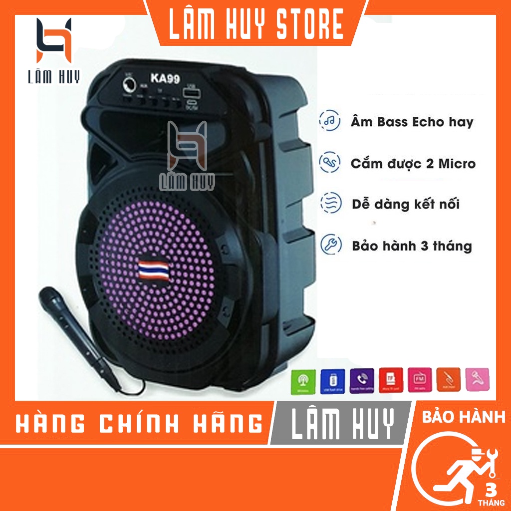 Loa karaoke Bluetooth KA99 có đèn led Nhập Thái Lan - Tặng Mic Hát ...