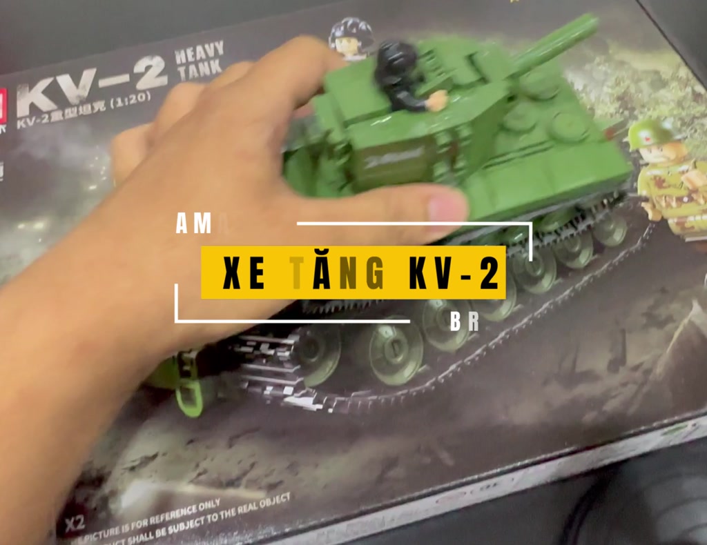 Đồ chơi Lắp ráp xe tăng hạng nặng KV-2, Quanguan 100248 Heavy Tank, Xếp hình thông minh, Mô hình ...
