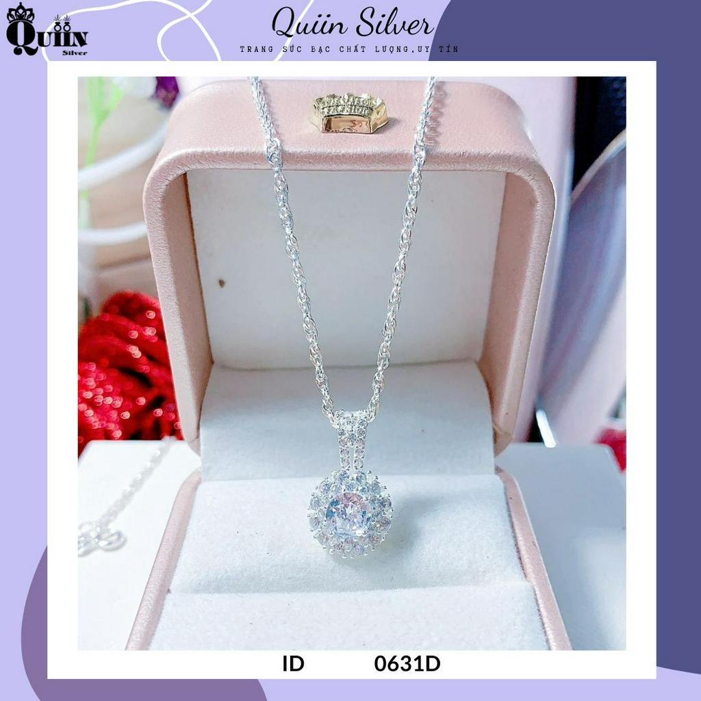 Dây chuyền/Vòng cổ bạc ta, bạc S925 Quiin - Hình tròn hoa dành cho nữ 0631D | Shopee Việt Nam