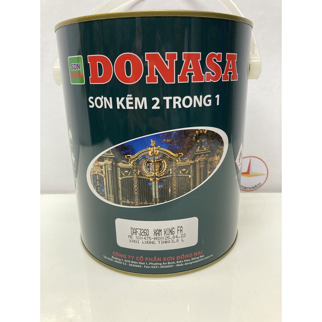 Sơn Sắt Kẽm Donasa 2 Trong 1 Màu Xingfa Xám 3260 _ 3 Lít | Shopee Việt Nam
