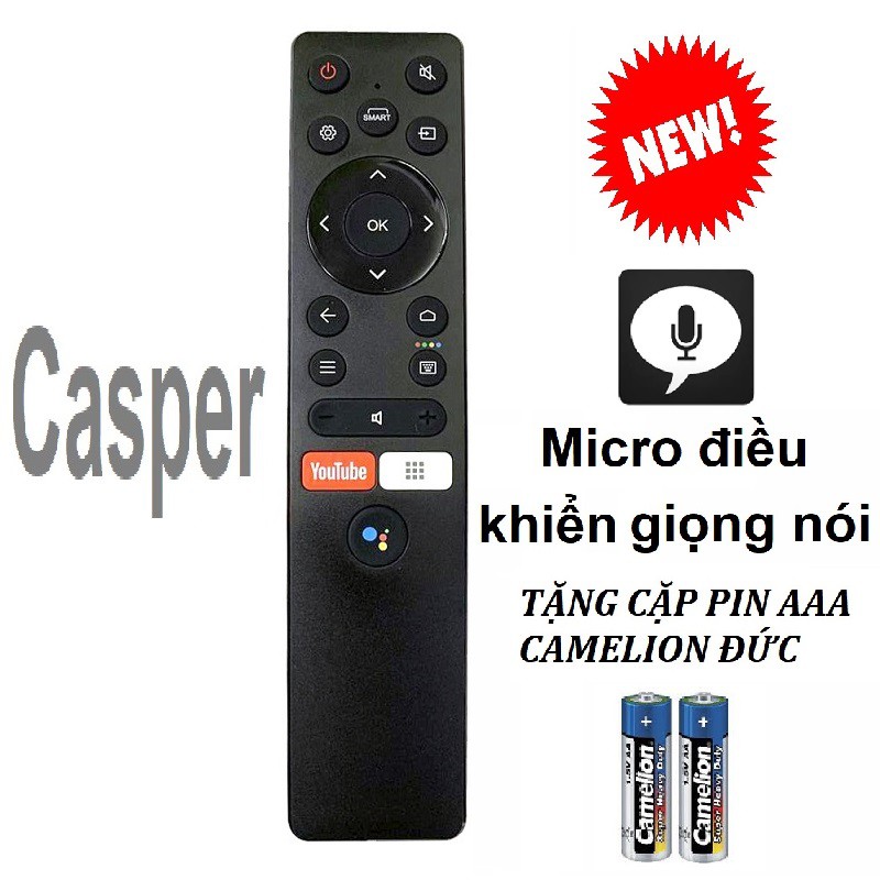 REMOTE ĐIỀU KHIỂN TIVI CASPER 2020 ĐIỀU KHIỂN GIỌNG NÓI MICRO | Shopee ...