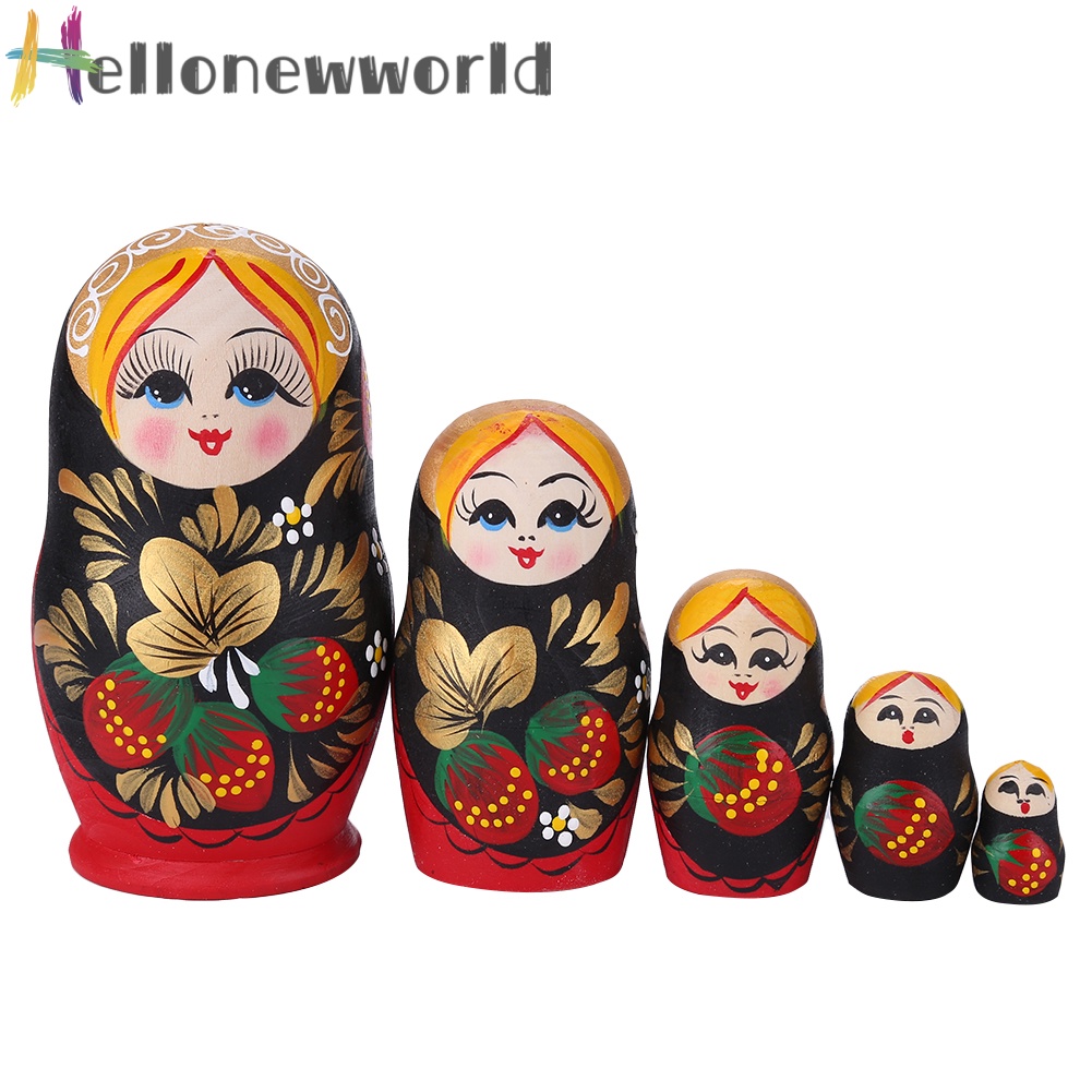 Búp bê Nga Matryoshka bằng gỗ 5 lớp hình cô gái | Shopee Việt Nam