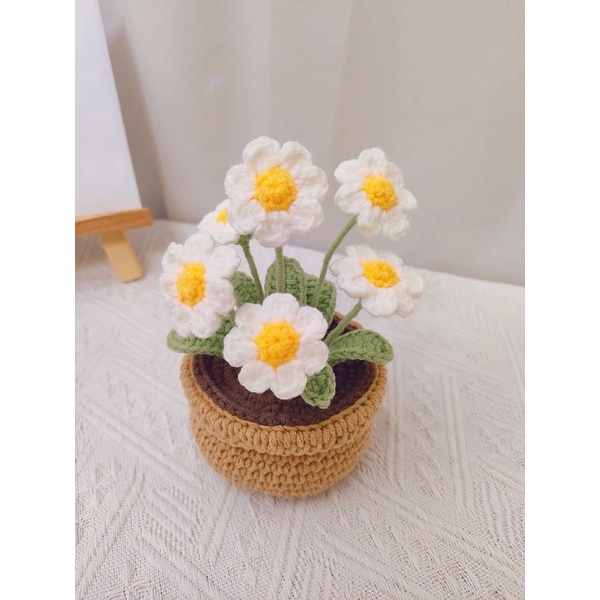 Chậu hoa len mini tulip,dâu tây xinh xắn | Shopee Việt Nam