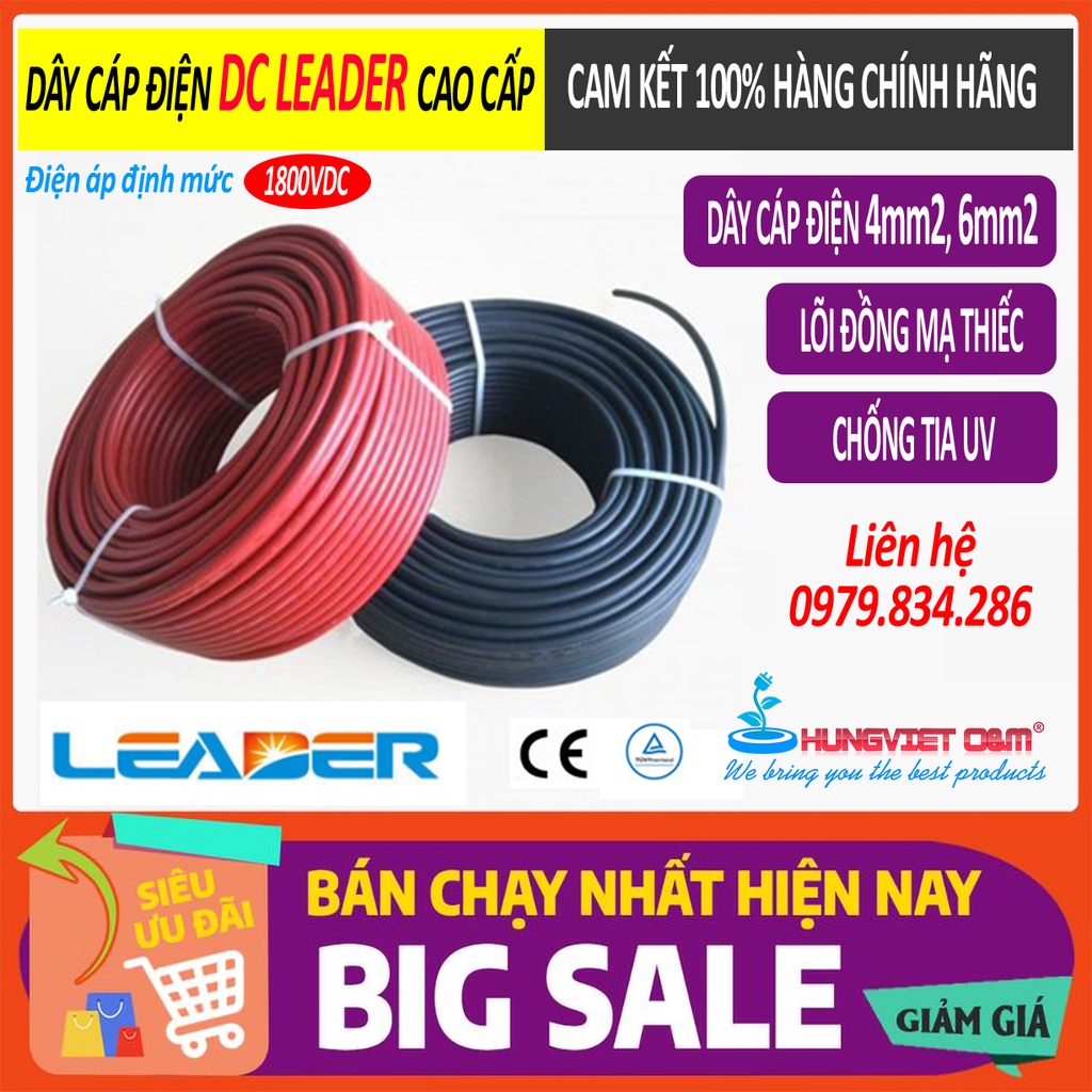 [1 Mét] DÂY CÁP ĐIỆN DC LEADER CAO CẤP CHUYÊN DỤNG CHO NĂNG LƯỢNG MẶT ...