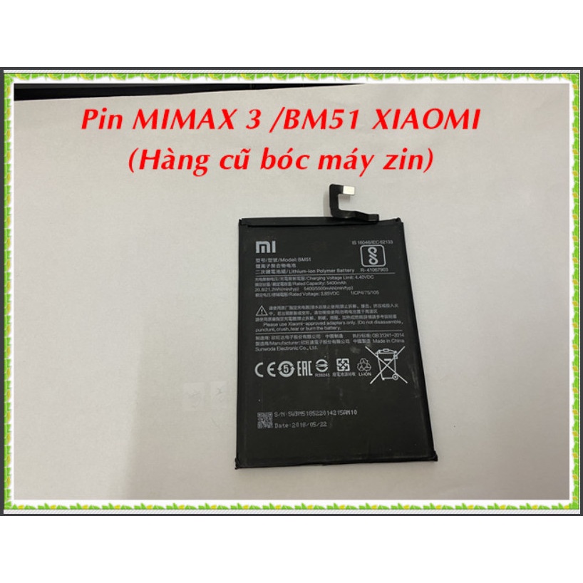 Pin MiMax 3 / BM51 Xiaomi(pin cũ bóc máy) | Shopee Việt Nam