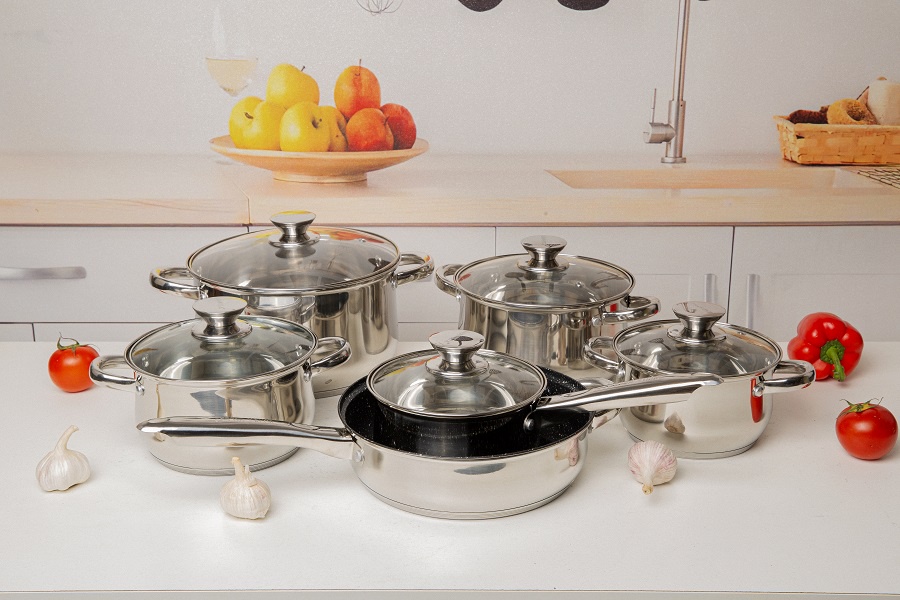 Bộ nồi inox 6 món 12 chi tiết Kaisavilla KV-1002, Inox 304 cao cấp ...