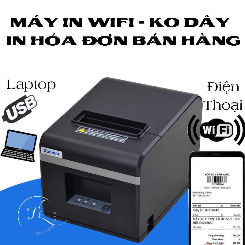 Máy in hóa đơn bán hàng K80 WIFI KO DÂY máy in nhiệt xprinter Wifi kết nối không dây để in bill ...