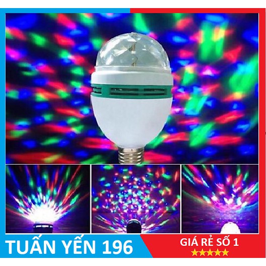 Đèn Led 7 Màu Xoay Gắn Đuôi Đèn E27 Nguồn 220V - đèn led xoay dành cho karaoke, gia đình ...