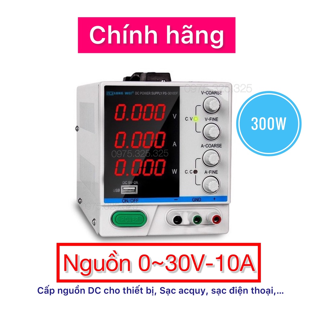 [CHÍNH HÃNG] Nguồn DC 0~30V 10A LONGWEI PS-3010 DF công suất-volt-ampe - sạc acquy điện thoại ...