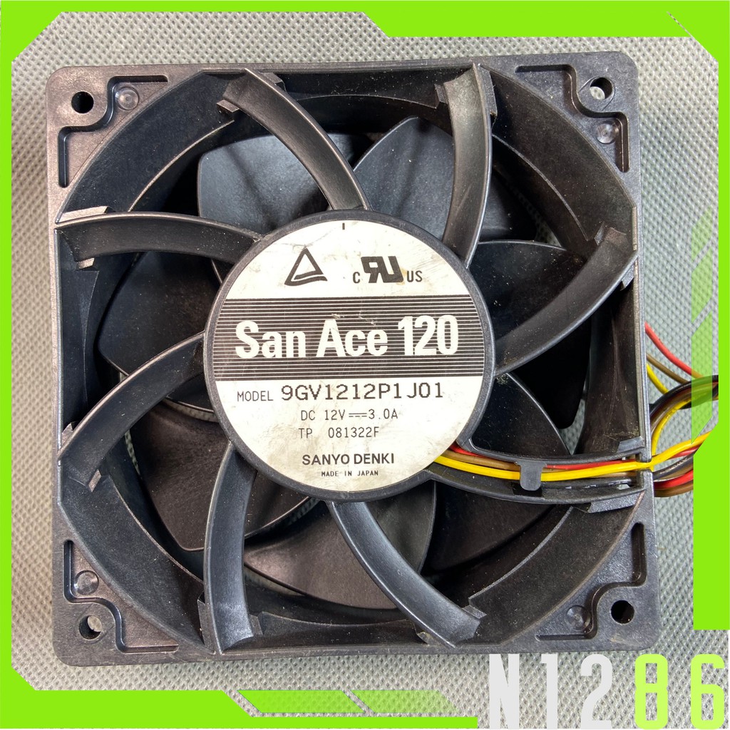Quạt tản nhiệt 12 cm, SANYO 12V 3A. San Ace 120W, 9GV1212P1J01 | Shopee ...