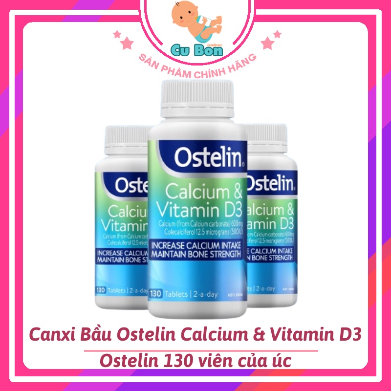 Canxi Bầu Ostelin Calcium & Vitamin D3 Ostelin, Úc Bổ Sung Vitamin D & Canxi 130v dành cho bà ...