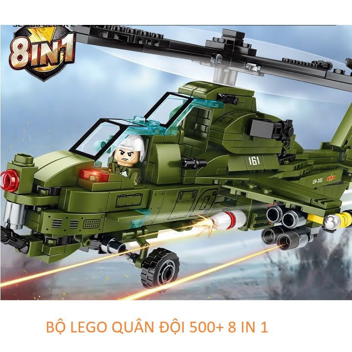 Bộ XẾP HÌNH lego máy bay quân sự 8 in 1 554 chi tiết | Shopee Việt Nam