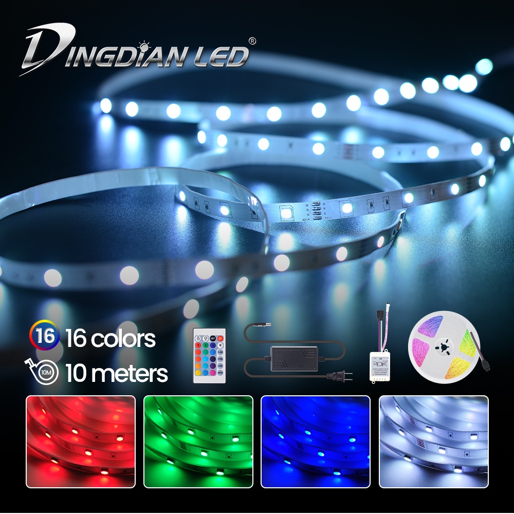 DINGDIAN LED 220V Đèn LED dải SMD5050 5M / 10M Đèn trang trí 16 màu Đèn ...