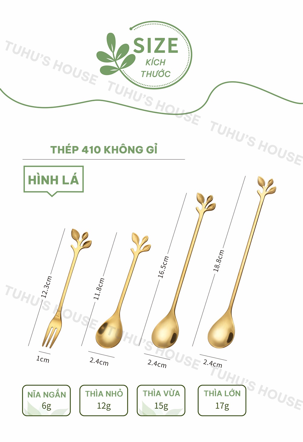 Thìa inox nĩa muỗng inox hình hoa lá, muỗng cà phê inox, thìa dài uống ...