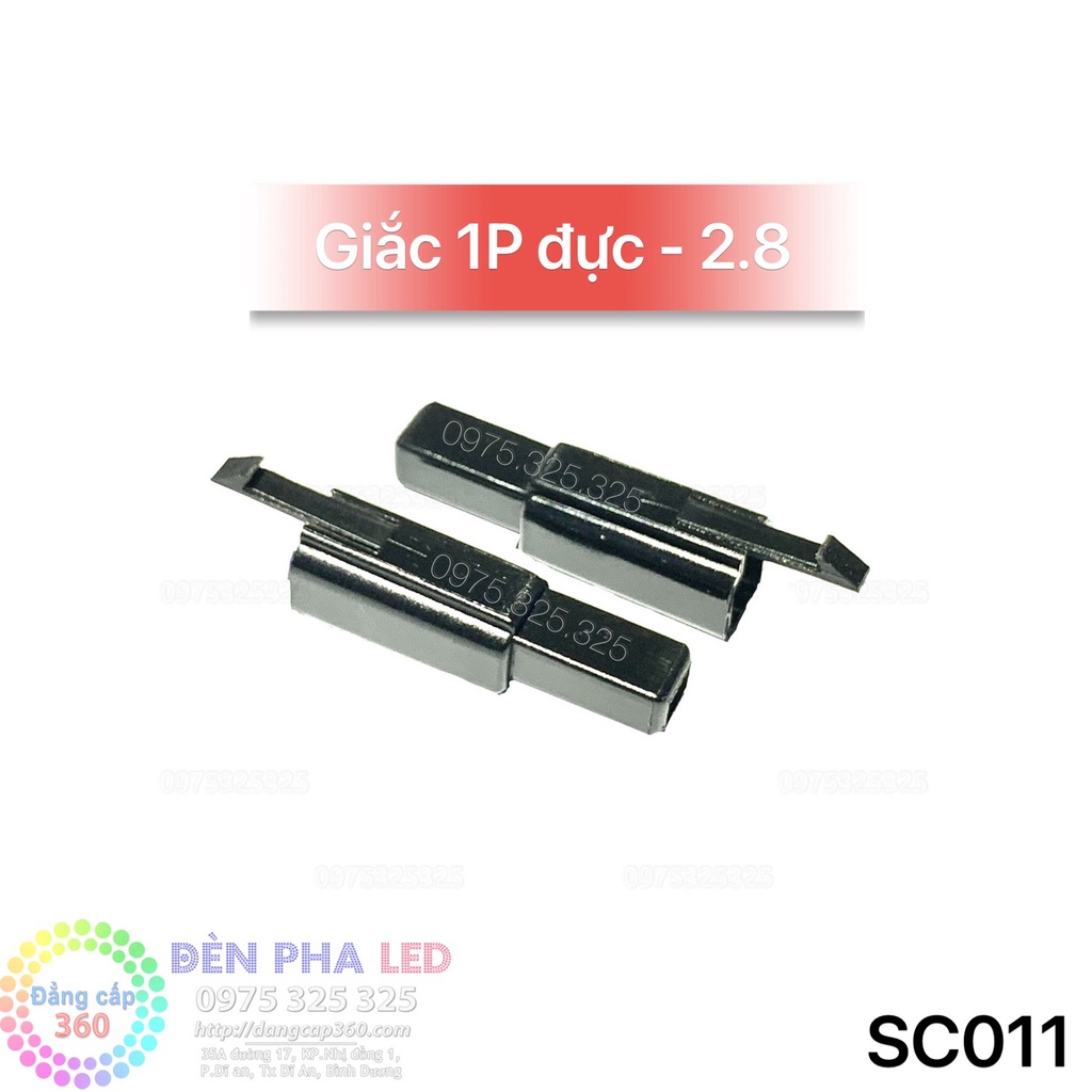 [50 đầu] giắc nhựa 1 lỗ ĐỰC - ĐEN - jack 1p pin dùng cos 2.8 socket ...