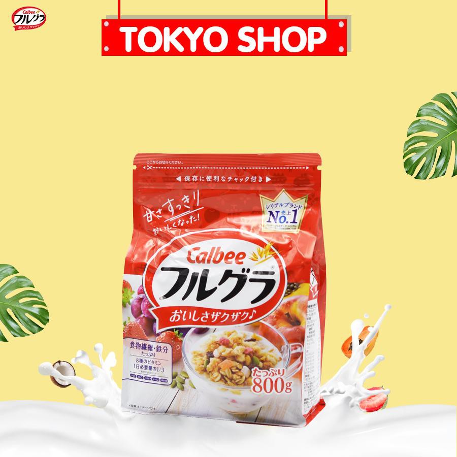 [Hàng Chính Hãng] Date 12/22 Ngũ cốc trái cây Calbee Nhật Bản 800g | Shopee Việt Nam
