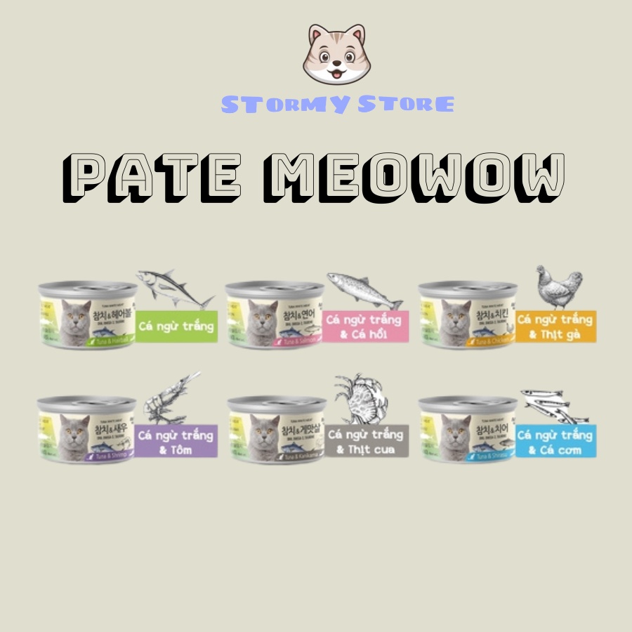 [CHÍNH HÃNG] PATE MEOWOW CHO MÈO CÓ NHIỀU VỊ - LON 80G | Shopee Việt Nam