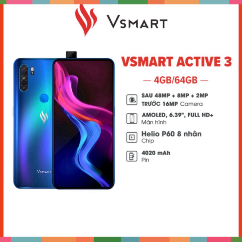 Điện thoại Vsmart Active 3 (4GB/64GB) - Nguyên Seal Chính Hãng (GIÁ RẺ ...