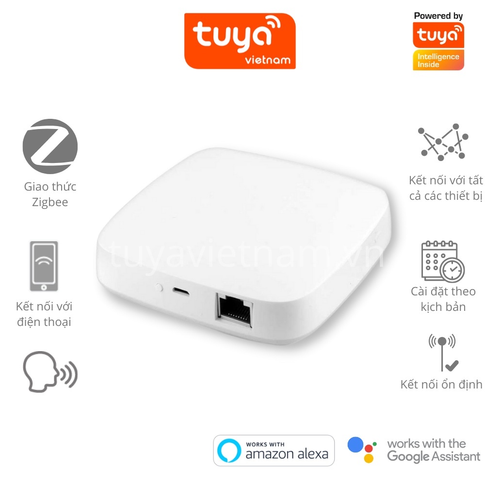 Thiết Bị Điều Khiển Trung Tâm Hub Zigbee Gateway TUYA, Zigbee 3.0 Cổng LAN Kết Nối Các Thiết Bị ...