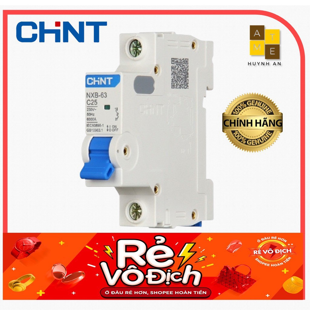 Cầu dao MCB NXB-63 1P 1A, 2A,6A, 10A, 16A, 25A, 32A, 40A, 50A, 63A, dòng cắt 6kA, Hãng CHINT ...