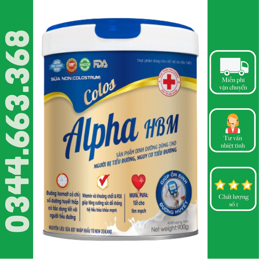 Sữa Non Dành Cho Người Bị Tiểu Đường Colos ALPHA HBM 900g | Shopee Việt Nam