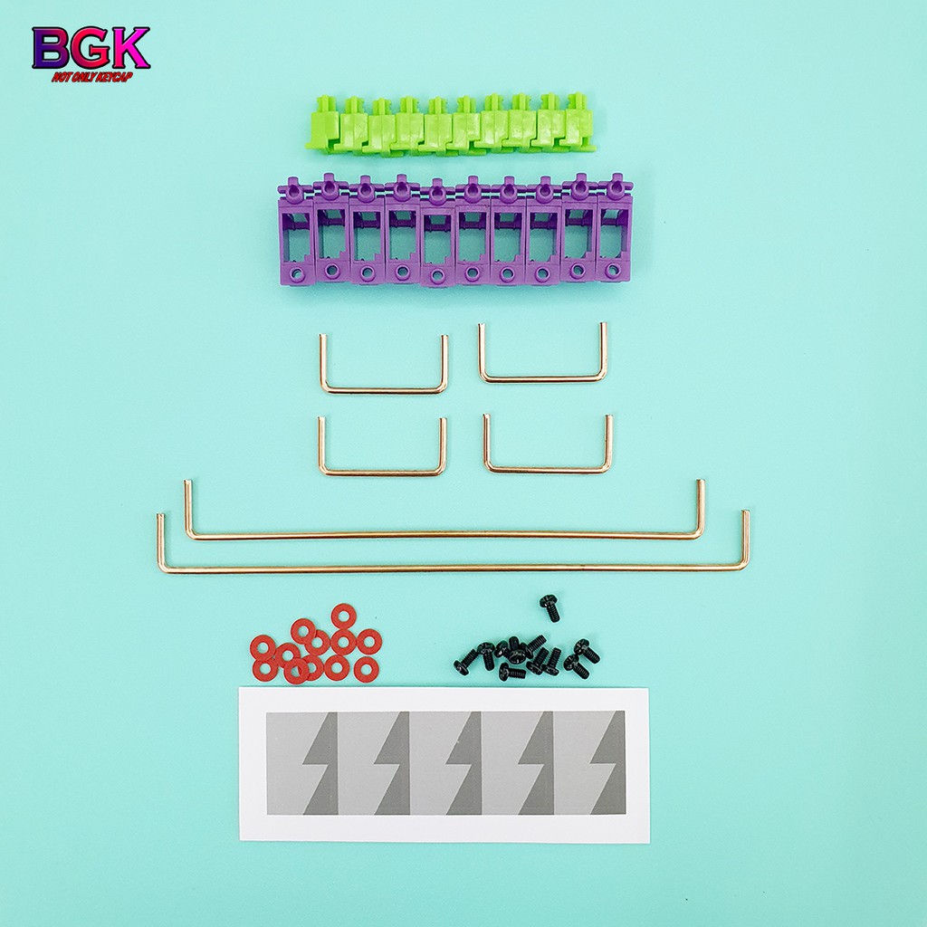 Set Stab Equalz Tím Xanh Bộ Stab PCB bao gồm 4 x 2u 1 x 6.25u 1 x 7u ...