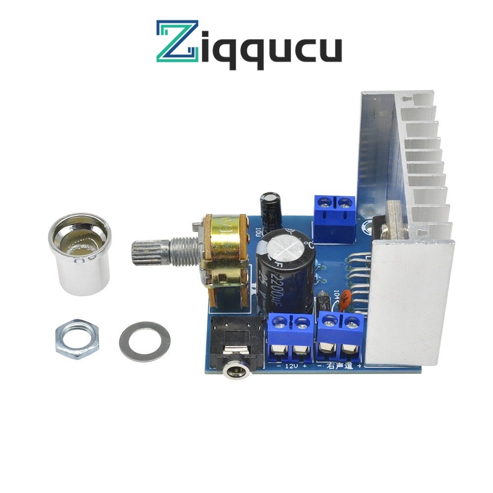 2 Bo mạch khuếch đại âm thanh kỹ thuật số ZIQQUCU AC/DC 12V TDA7297 15W ...