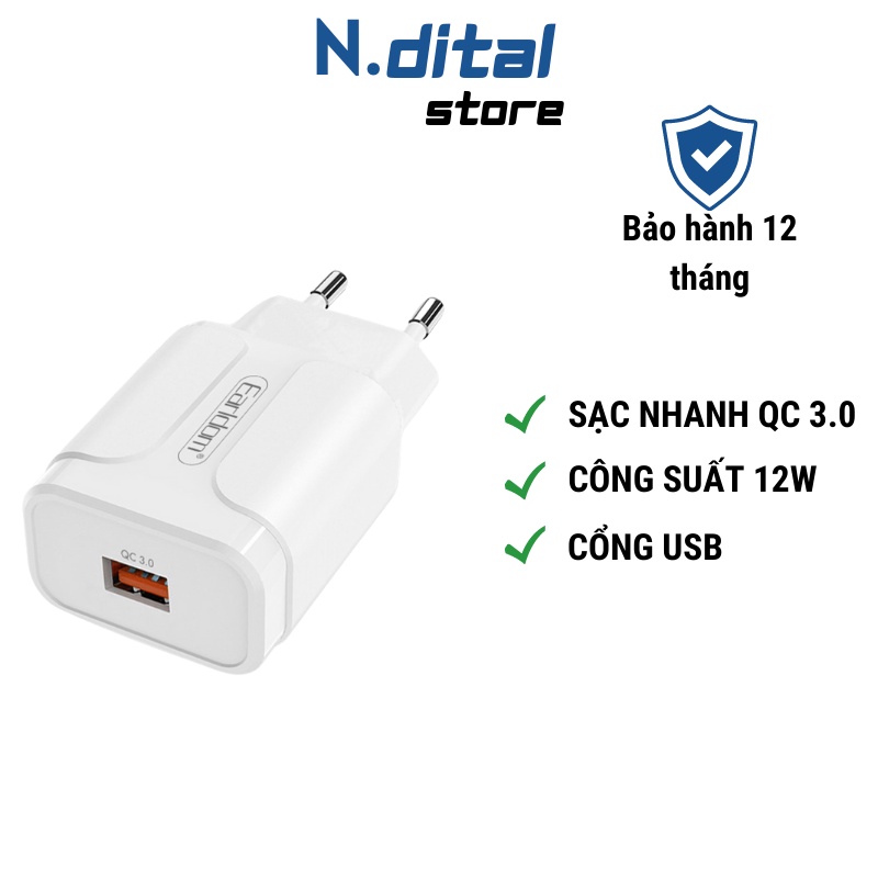 Củ sạc nhanh 18w Earldom ES - KC24 - Chính Hãng Bảo Hành 1 Năm | Shopee ...