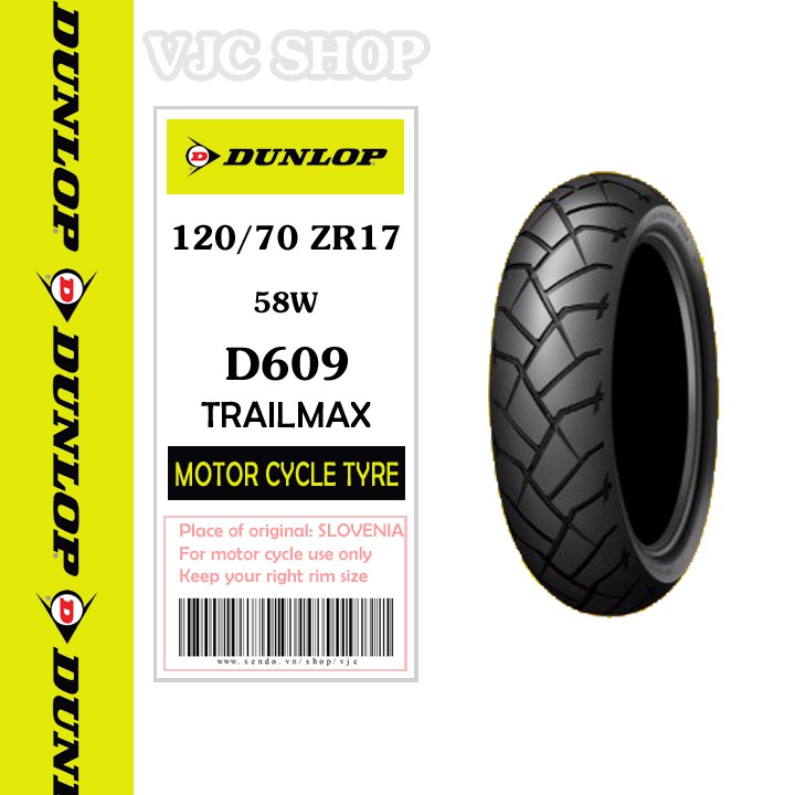Lốp xe phân khối lớn Dunlop D609 Trail Max 120/70ZR17 TL 58W | Shopee ...