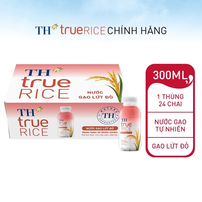 Thùng 24 chai Nước gạo lứt đỏ TH true RICE chai 300ml | Shopee Việt Nam