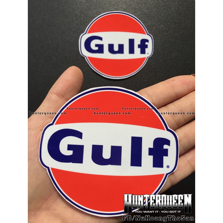 Logo Gulf [8.8x7.8cm]. Decal hình dán sticker xe gắn máy. Chống nước ...