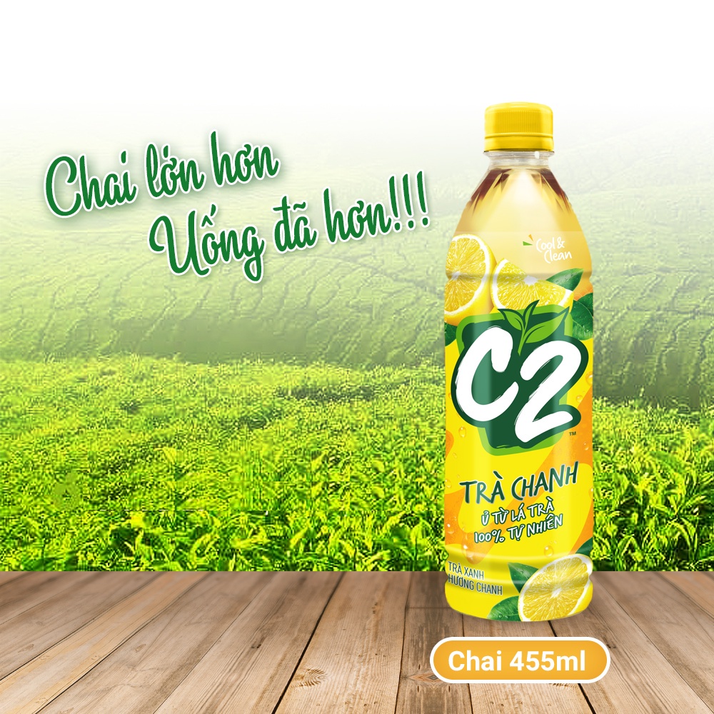 Trà xanh C2 vị chanh chai 455ml (có chai lạnh ship hỏa tốc) | Shopee Việt Nam