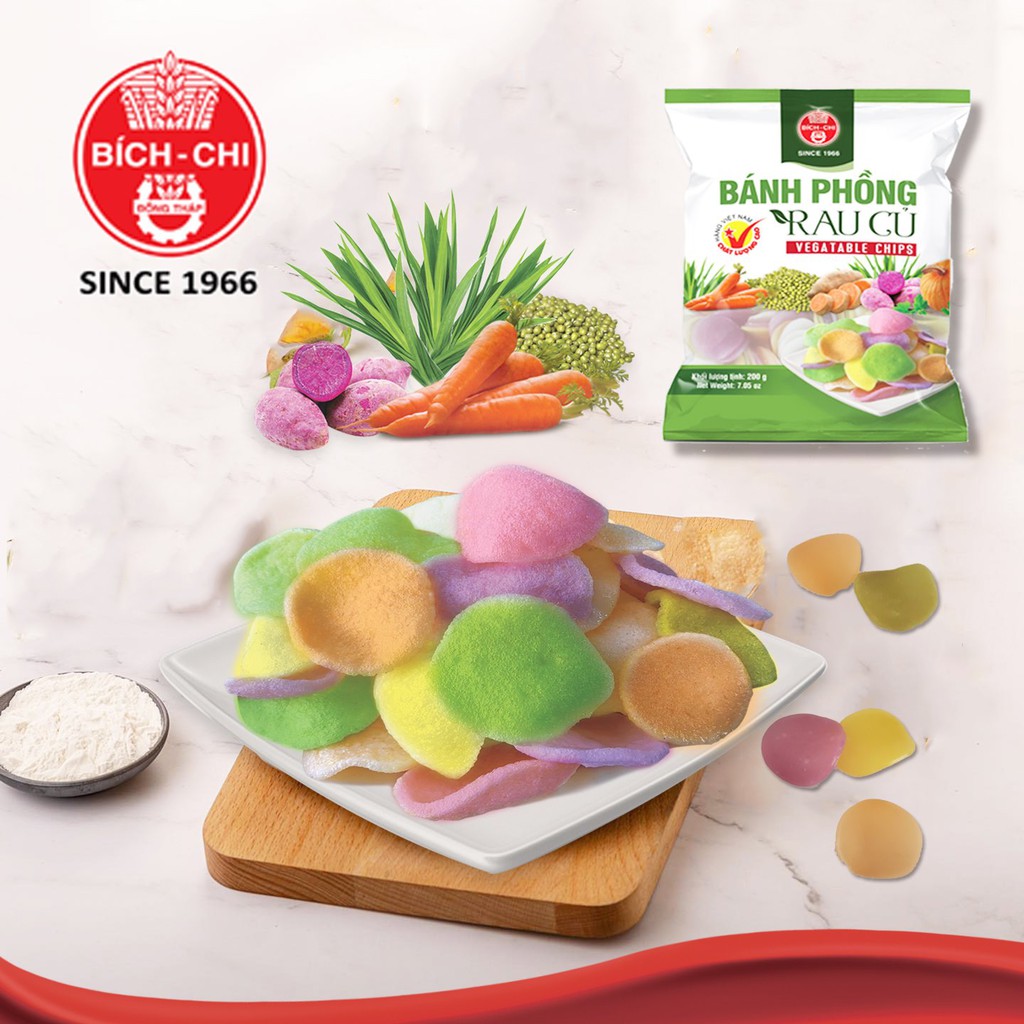 BÁNH PHỒNG TÔM RAU CỦ QUẢ HIỆU BÍCH CHI 200G | Shopee Việt Nam