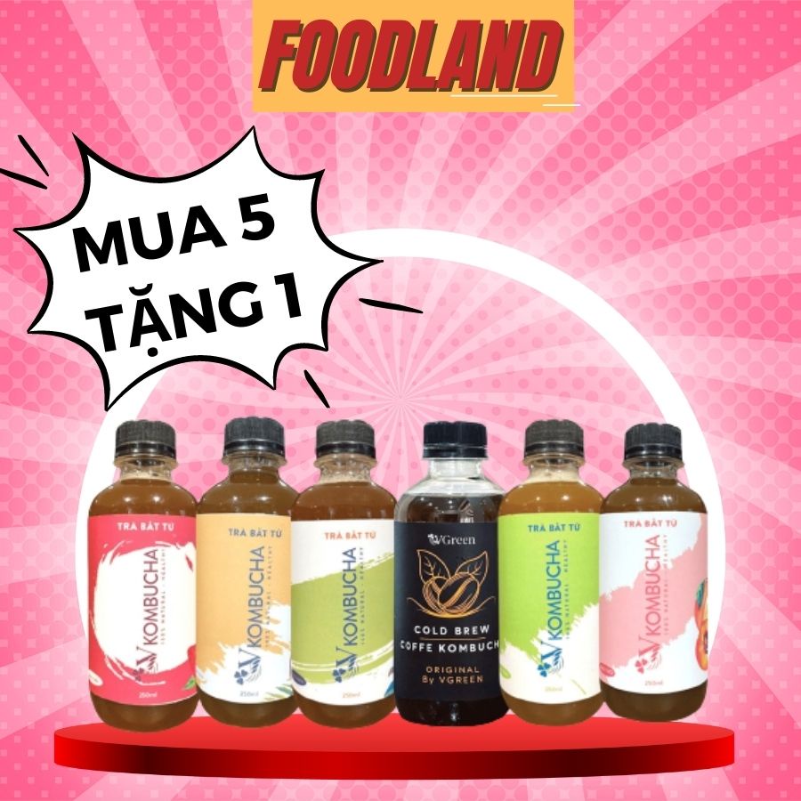 Trà Bất Tử Kombucha Đào, Sâm Dứa, Trà Xanh, Dâu, Dừa, Coffee 250ML ...