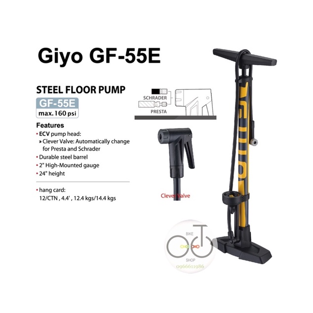Bơm sàn xe đạp GIYO GF-55E | Shopee Việt Nam