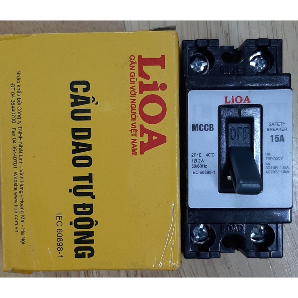 Cầu dao tự động (APTOMAT) 2 cực 1 tiếp điểm 15A - LIOA MCCB2P1E-15A ...