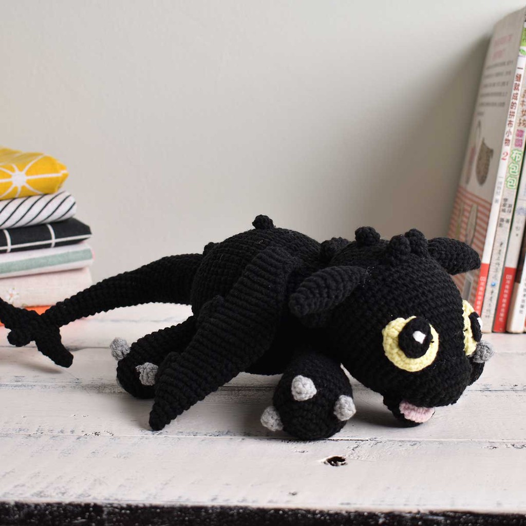 Rồng Night Fury Răng Súng Toothless móc len - Rồng móc len đồ chơi an ...