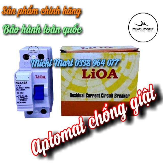Aptomat chống giật Lioa 25A - 32A - 40A dòng rò 30 mA (cầu dao chống ...