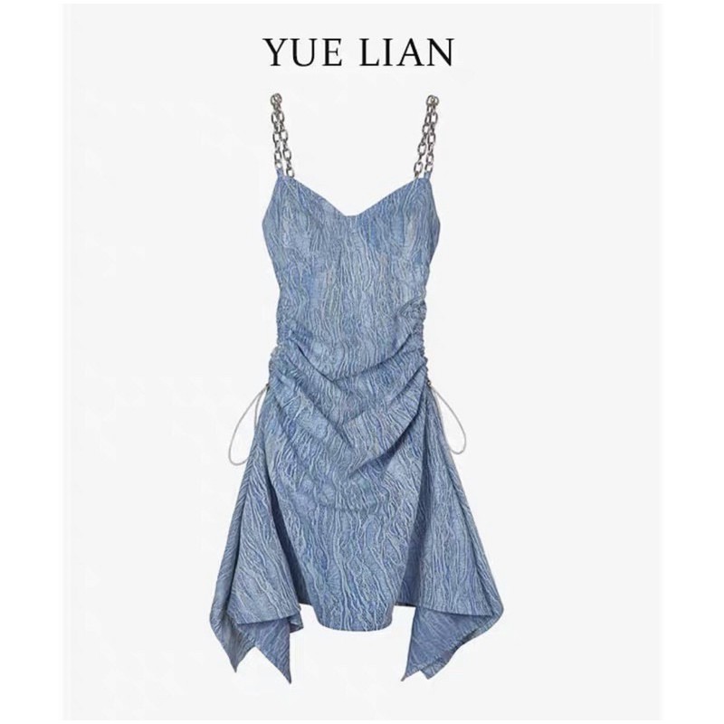 Đầm body Đầm đuôi cá hai dây xanh YUE LIAN | Shopee Việt Nam