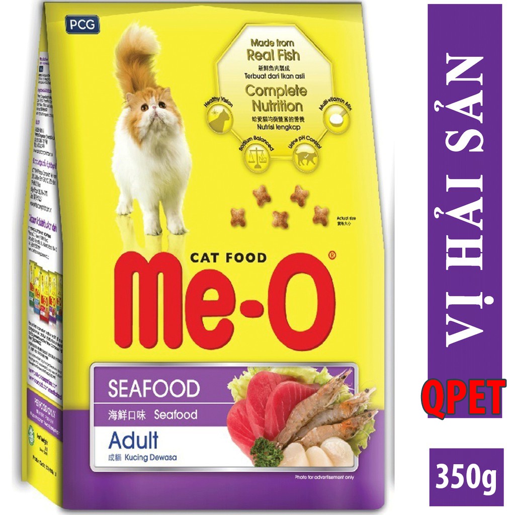 [Mã PET50K giảm 8% - tối đa 50K đơn 250K] Thức ăn cho mèo lớn me-o hải sản 350g - hạt cho mèo ...