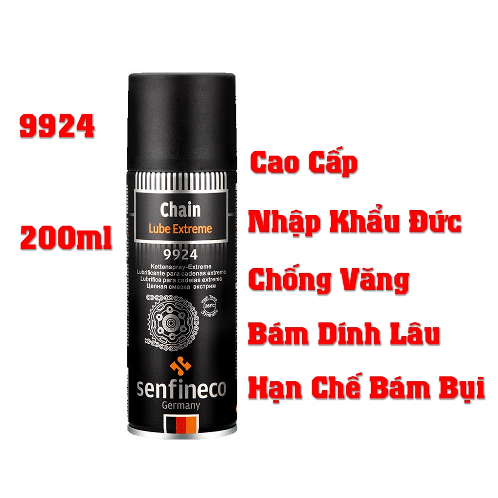 Chai 200ML Chai Xịt Dưỡng Sên Bôi Trơn Sên Xích Xe Máy Senfineco 9924 - Nhập Khẩu Đức | Shopee ...