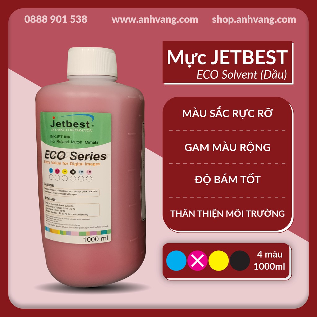 Mực Jetbest Eco Màu Đỏ (Dạng Chai 1000ml) | Shopee Việt Nam