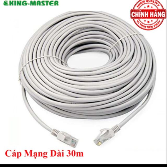 Dây cáp mạng LAN Internet bấm sẵn KingMaster dài 30m chuẩn cat 5e ...