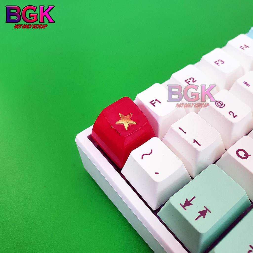 Keycap Lẻ Hình Sao Vàng Cờ Việt Nam SA profile ( keycap resin độc lạ ...