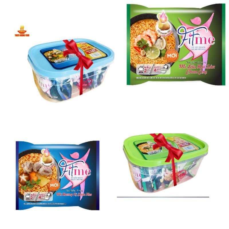 ( Mua 6 gói tặng hộp nhựa - trộn hoặc nấu) Mì Fitme vị bò hầm/ lẩu hải sản chua cay/ sườn ...
