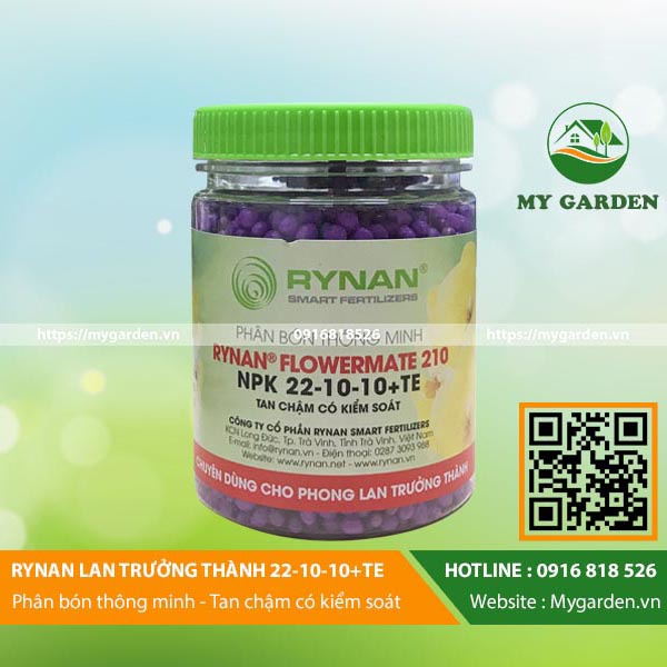 Phân tan chậm Rynan FM210 NPK 22-10-10+TE, dinh dưỡng dạng viên, lọ ...