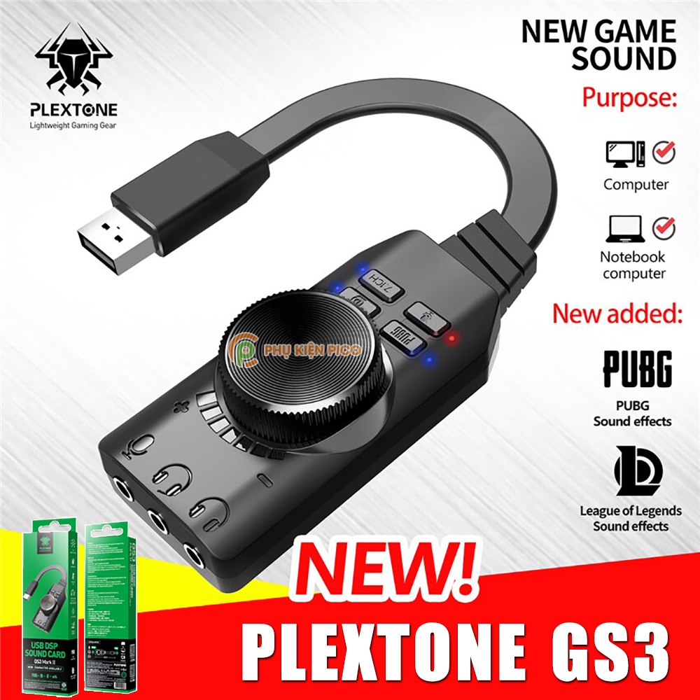 Sound Card 7.1 Plextone GS3 card âm thanh gaming usb sang 3.5mm cổng ...