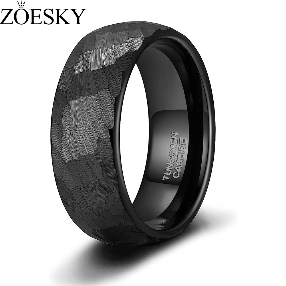 Zoesky 8mm Nam Vonfram Nhẫn Cưới Màu Đen Dây Cưới Cho Nam Hai Tông Màu ...